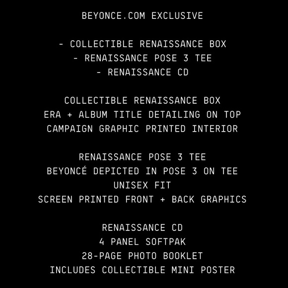 Beyoncé | Tops | Beyonc Renaissance Box Set Pose 3 Unopened | Poshmark